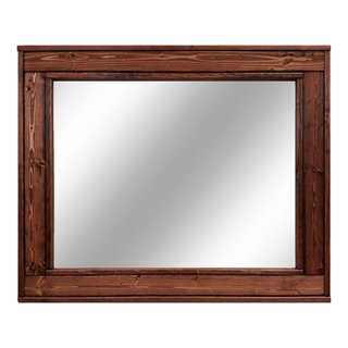 Herringbone Stained Vanity Mirror, 42"x30" - Rustic - Wall Mirrors - by ...
