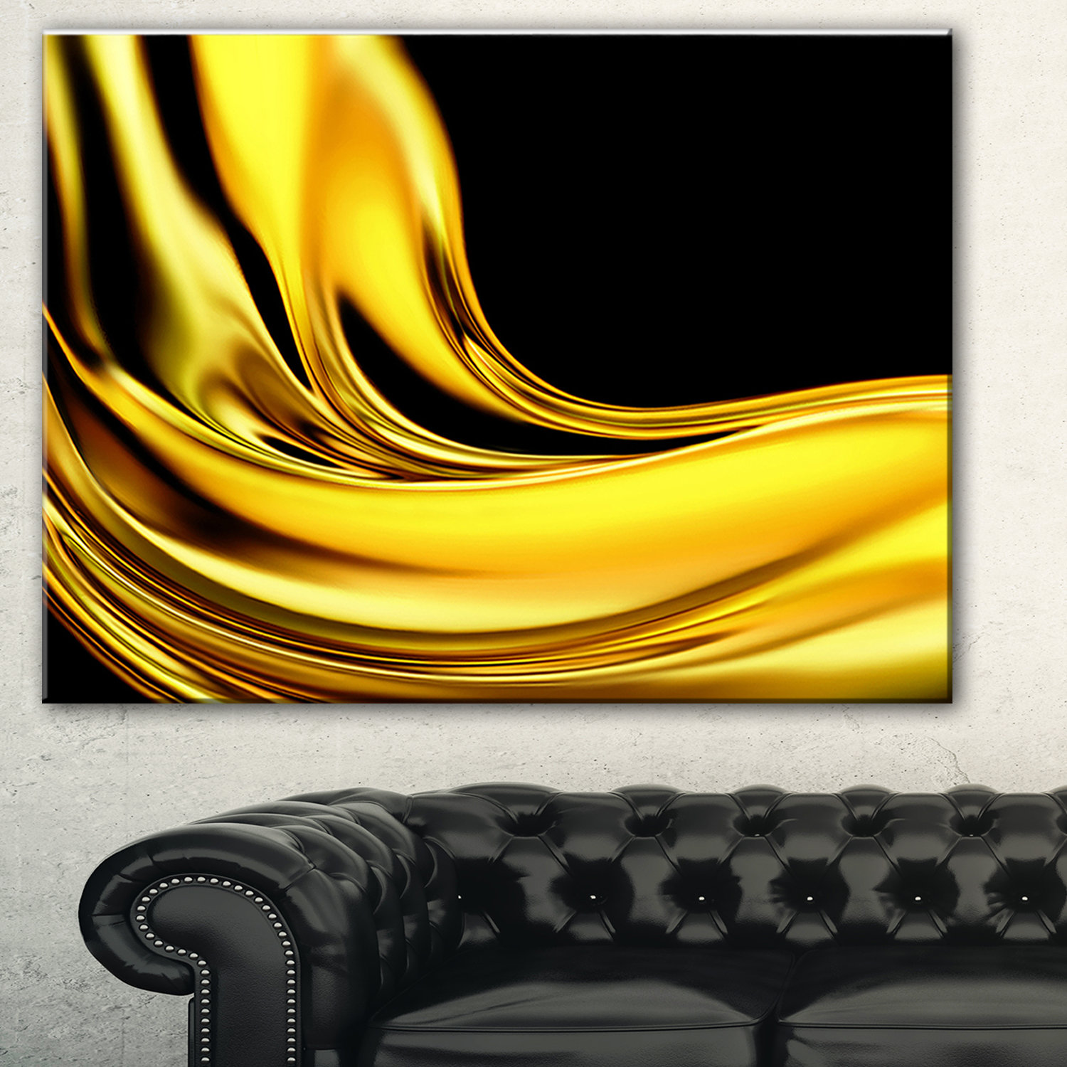 Designart - Yellow Gold Texture Pattern - Abstract Canvas art print, 40 ...