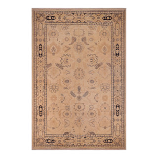 Classic Ziegler Khadijah Beige Tan Hand-Knotted Wool Rug - 9'2'' x 11 ...