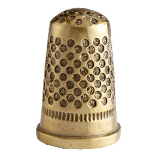 Cyan Sewing Thimble Token 11234, Aged Brass - Contemporary - Decorative ...
