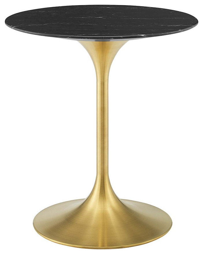 Modway Lippa 28" Artificial Marble Dining Table, Gold/Black -EEI-5224 ...