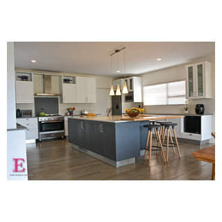 The open plan shaker-style grey & white kitchen - Contemporary ...
