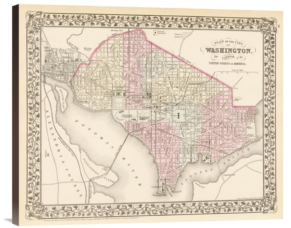 "Washington, D.C., 1880" Canvas Giclee by Samuel Augustus Mitchell, 22 ...