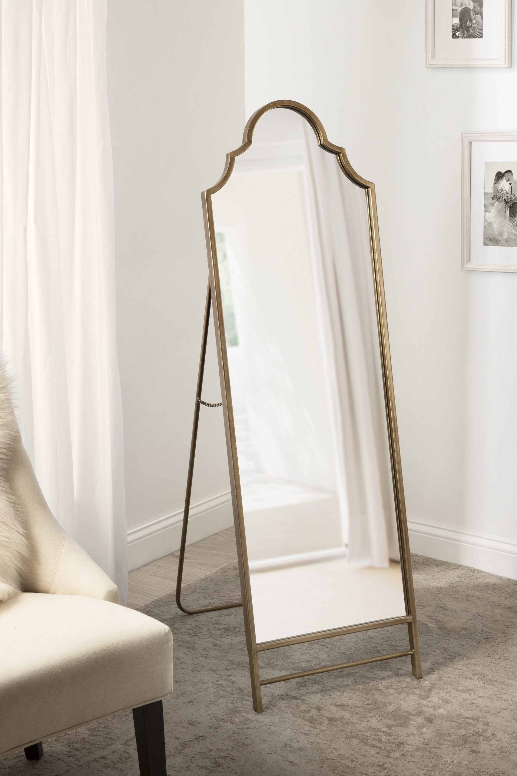 Abrook Full Length Framed Floor Mirror, Gold, 18x58, 18x58 ...