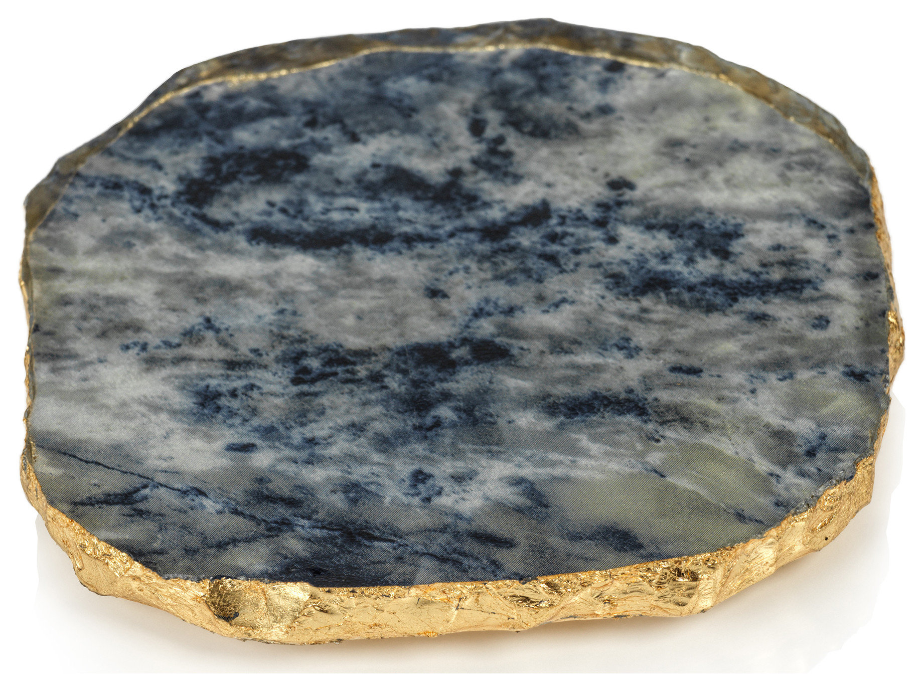 Viken 4-Piece Agate Marble Glass Coaster Set - Contemporary - Coasters ...