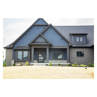 Modern Blue Ranch Home - Transitional - Exterior - Indianapolis - by ...