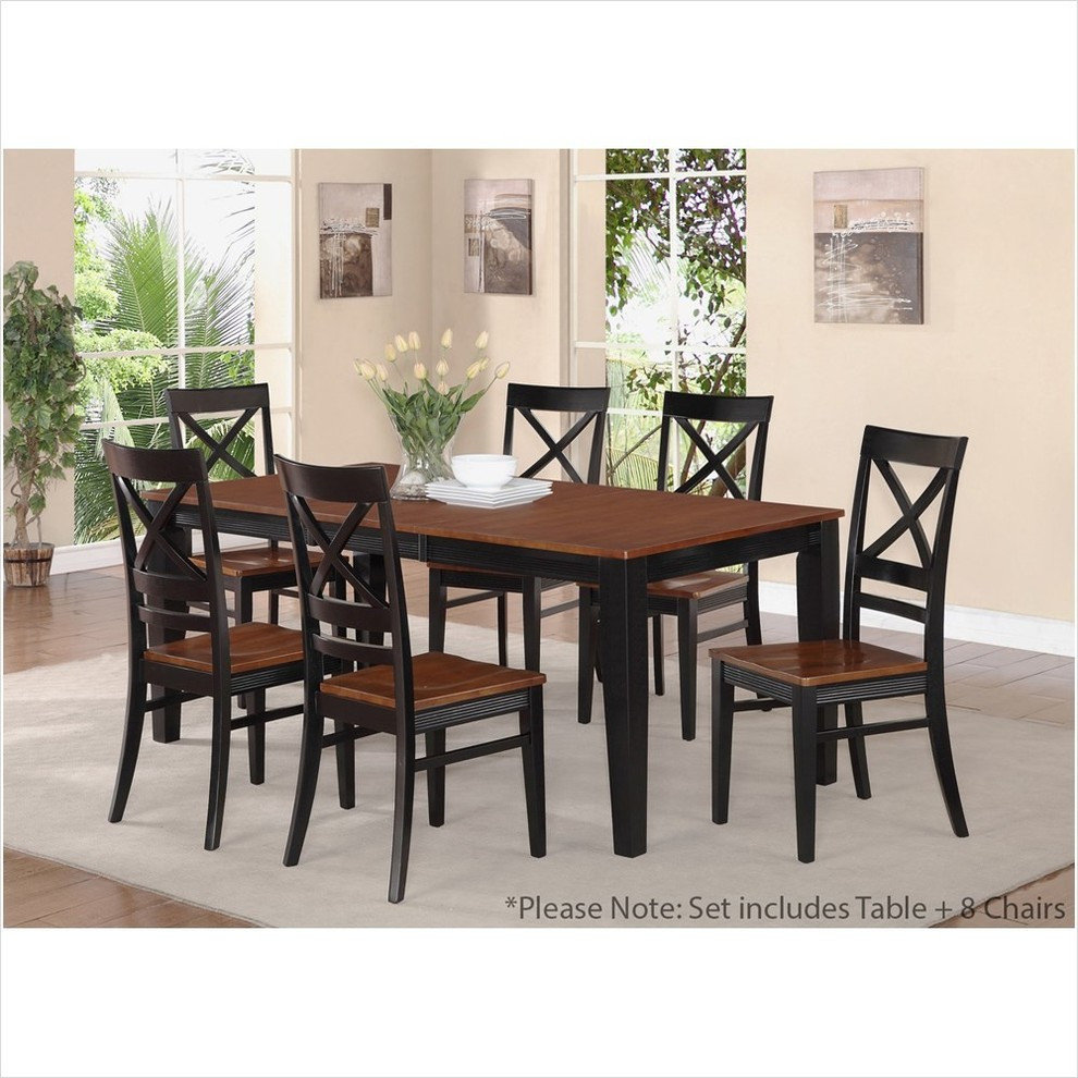 9-Piece Dining Room Set, Table and 8 Chairs - Transitional - Dining ...