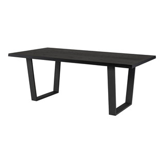 Lazzaro Dining Table onyx veneer top matte black 78" - Industrial - Dining Tables - by Virgil ...