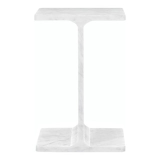 Enzo Luxury Genuine Solid Marble Icon End Table - Contemporary - Side ...