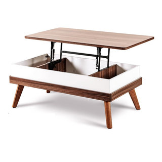 Modern Lift Top Coffee Table with Angled Legs and Hidden Storage Space ...