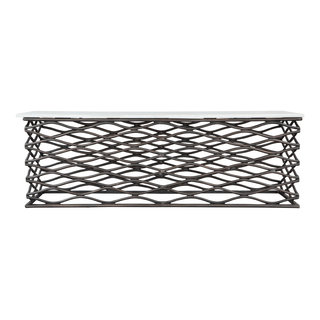 Baron Coffee Table White & Antique Bronze - Transitional - Coffee ...