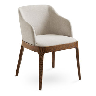 Wood Upholstered Bucket Dining Chair - Midcentury - Dining Chairs - by ...