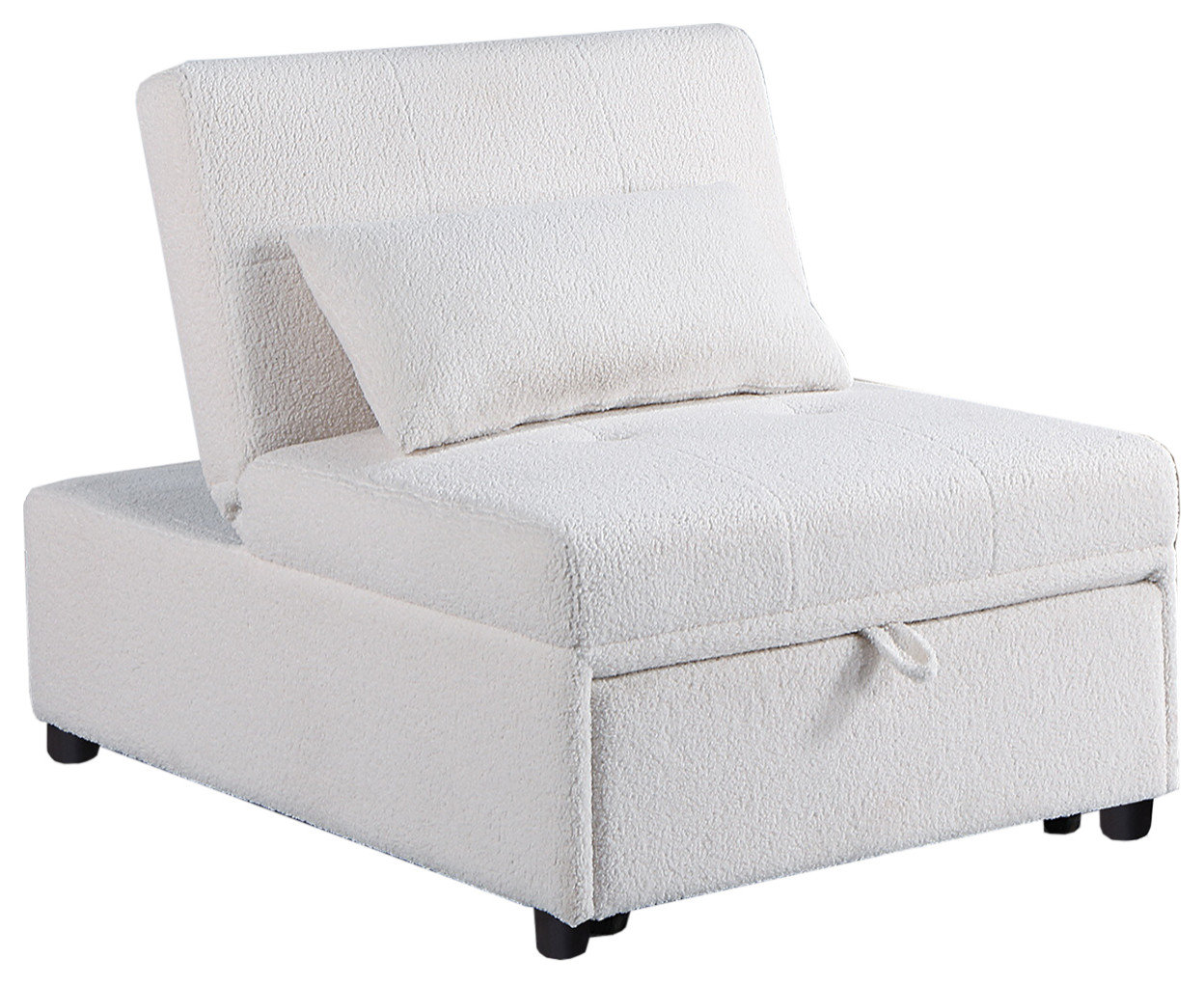 Sherpa Fabric Upholstered Sleeper Sofa Chair - Transitional - Sleeper ...
