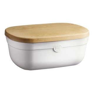 Emile Henry Creme Ceramic Bread Box - Traditional - Loaf Pans - by ...