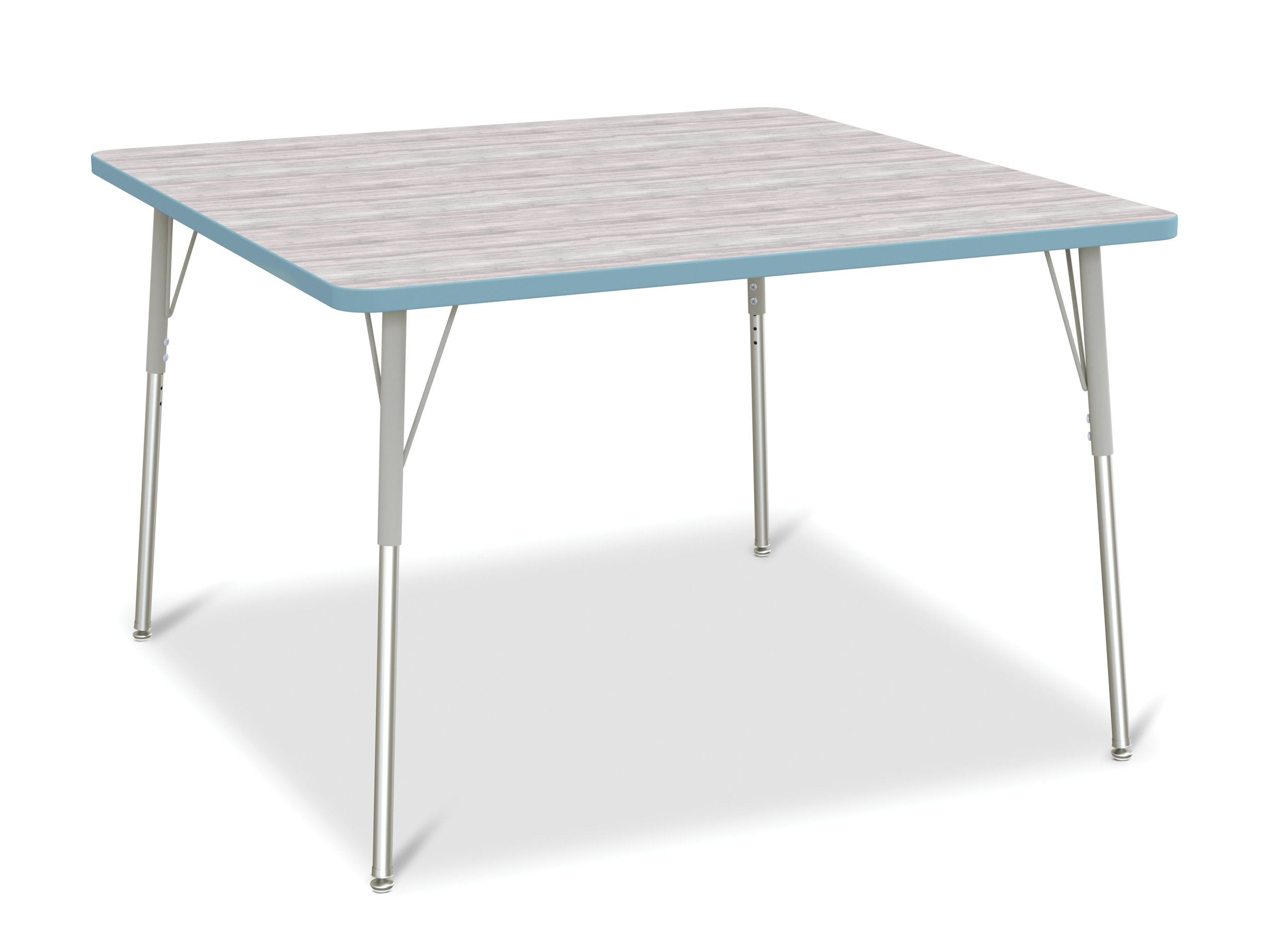 Square Activity Table - 48" X 48", A-height - Driftwood Gray/Coastal ...