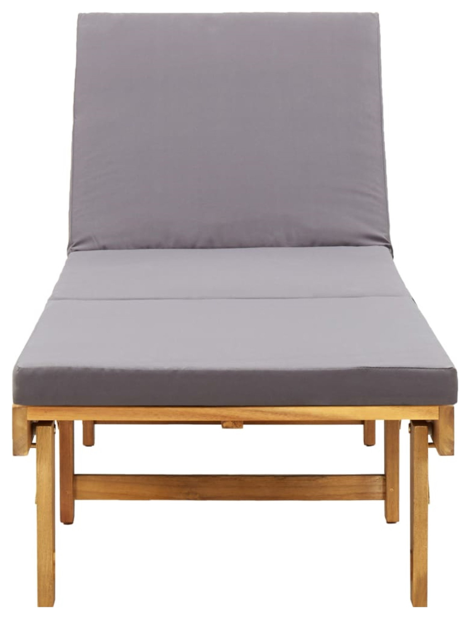 Vidaxl Folding Sun Lounger With Cushion Solid Acacia Wood ...