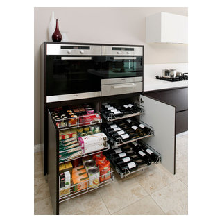 TANSEL Pull Out Wire Baskets with wine storage - Modern - Kitchen - by ...