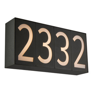 Numero LED Wall Fixture in Matte Black - Transitional - House Numbers ...