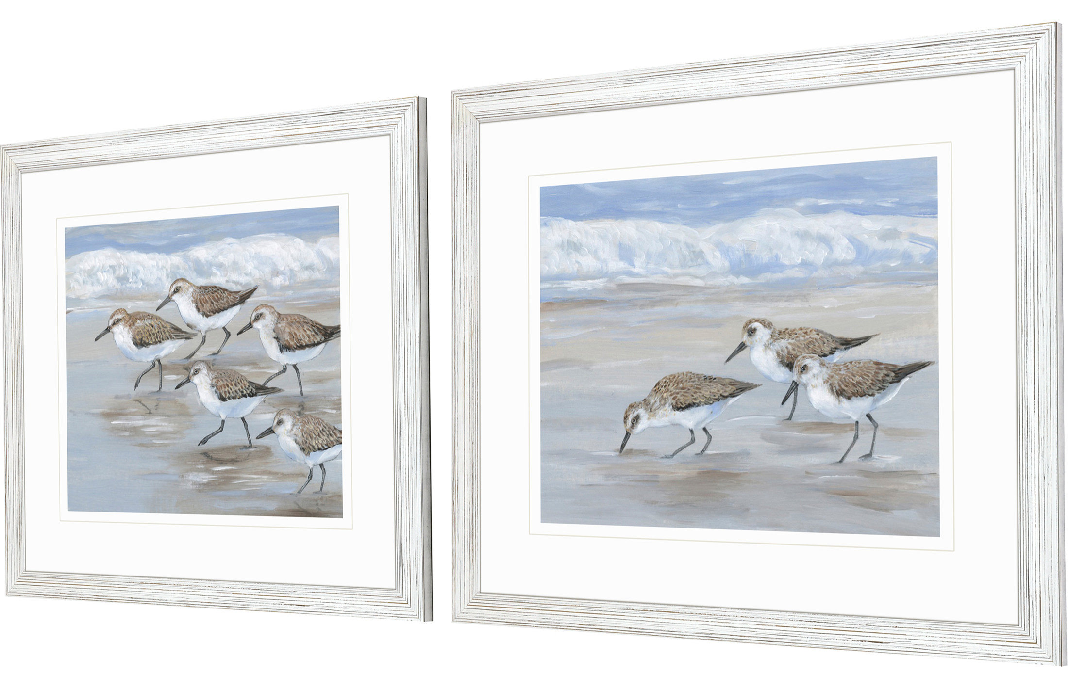 Sandpipers, 2-Piece Set Framed Art - Beach Style - Prints And Posters ...