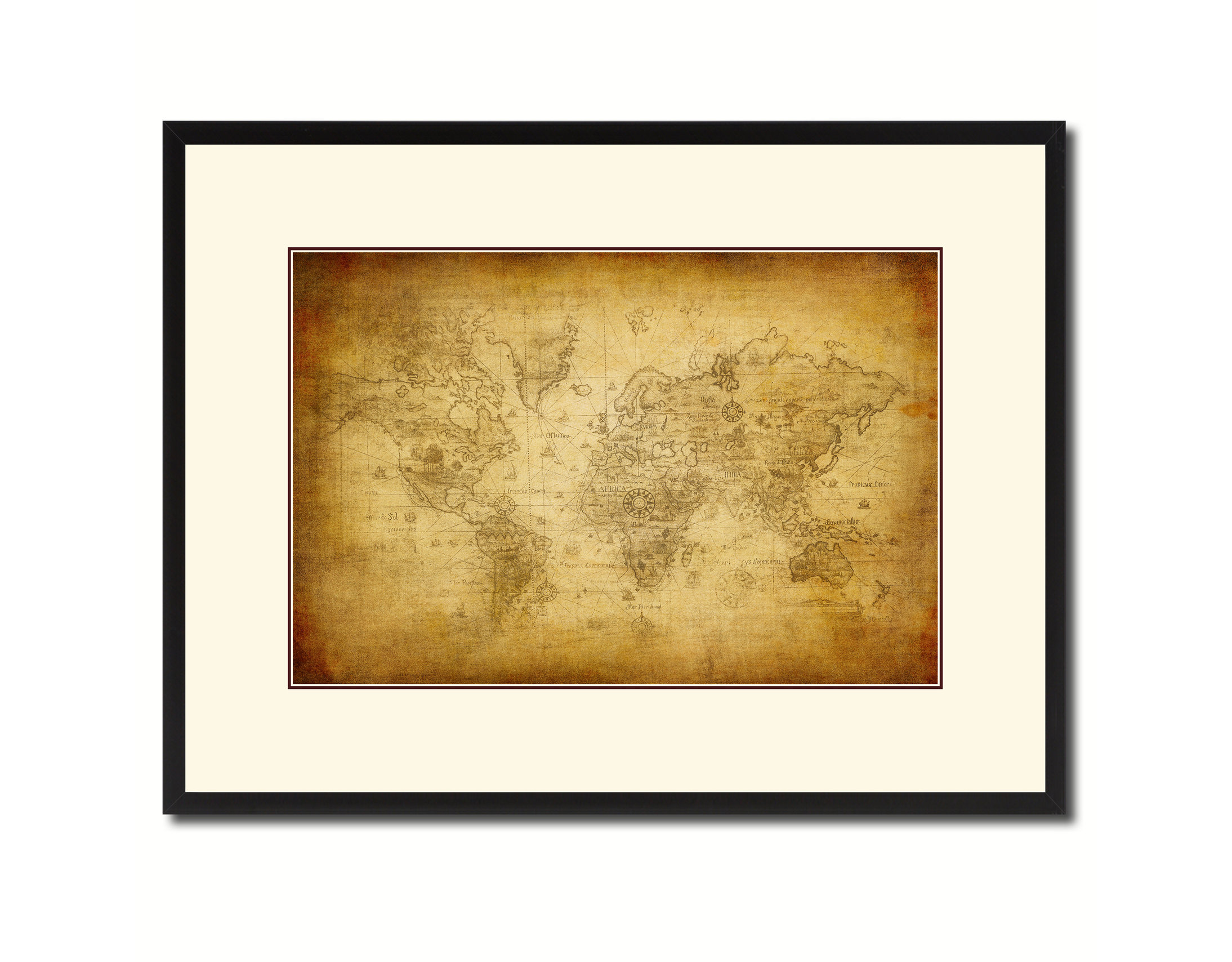 Ancient World Vintage Antique Map Wall Art, 16"x21" - Contemporary ...