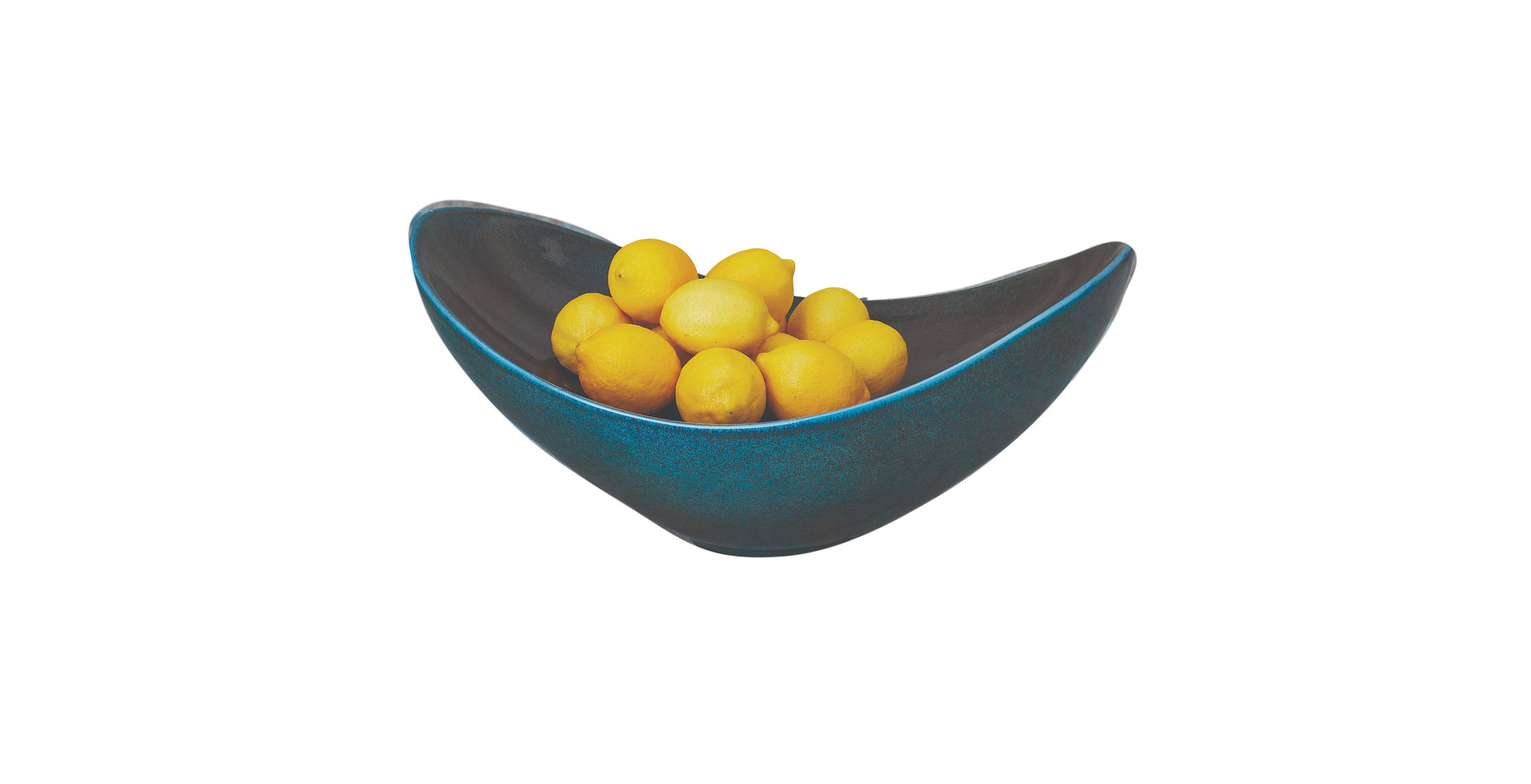 Dark Teal Midcentury Swoop Shape Decorative Bowl Wide Modern Elegant ...