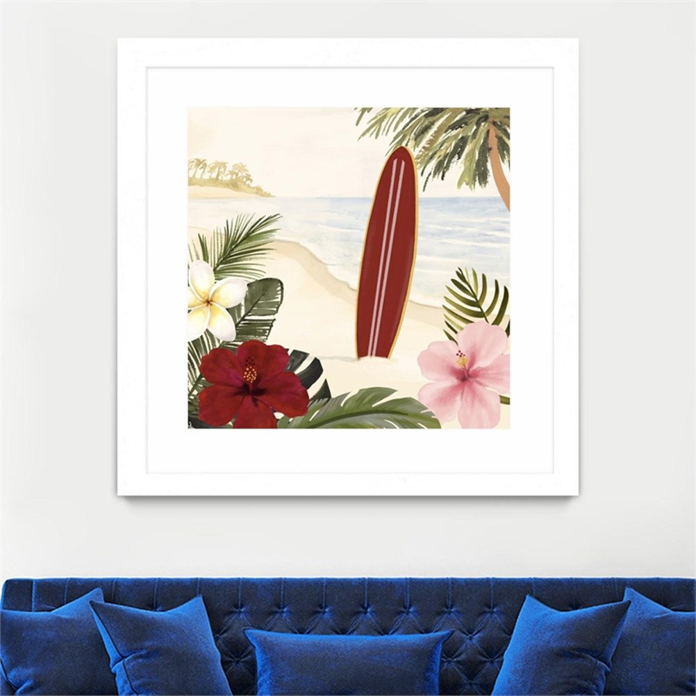 Giant Art 30x30 Aloha II Matted and Framed in Pink - Tropical - Prints ...
