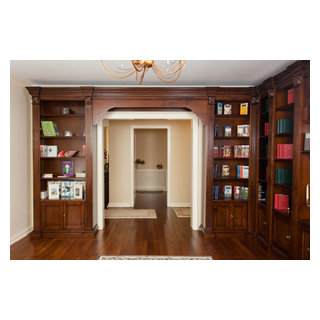 Biblioteca lemn masiv la comanda cu sculptura-Classic English inspired ...