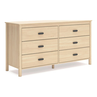 Cabinella Tan Dresser, 62"W x 20"D x 33"H - Transitional - Dressers ...
