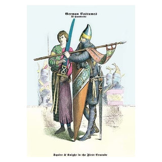 German Costumes: Squire and Knight in the First Crusade, 20" x 30 ...