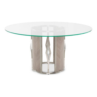 Aico Amini Camden Court 5 PC Round Table Dining Room Set, Pearl ...