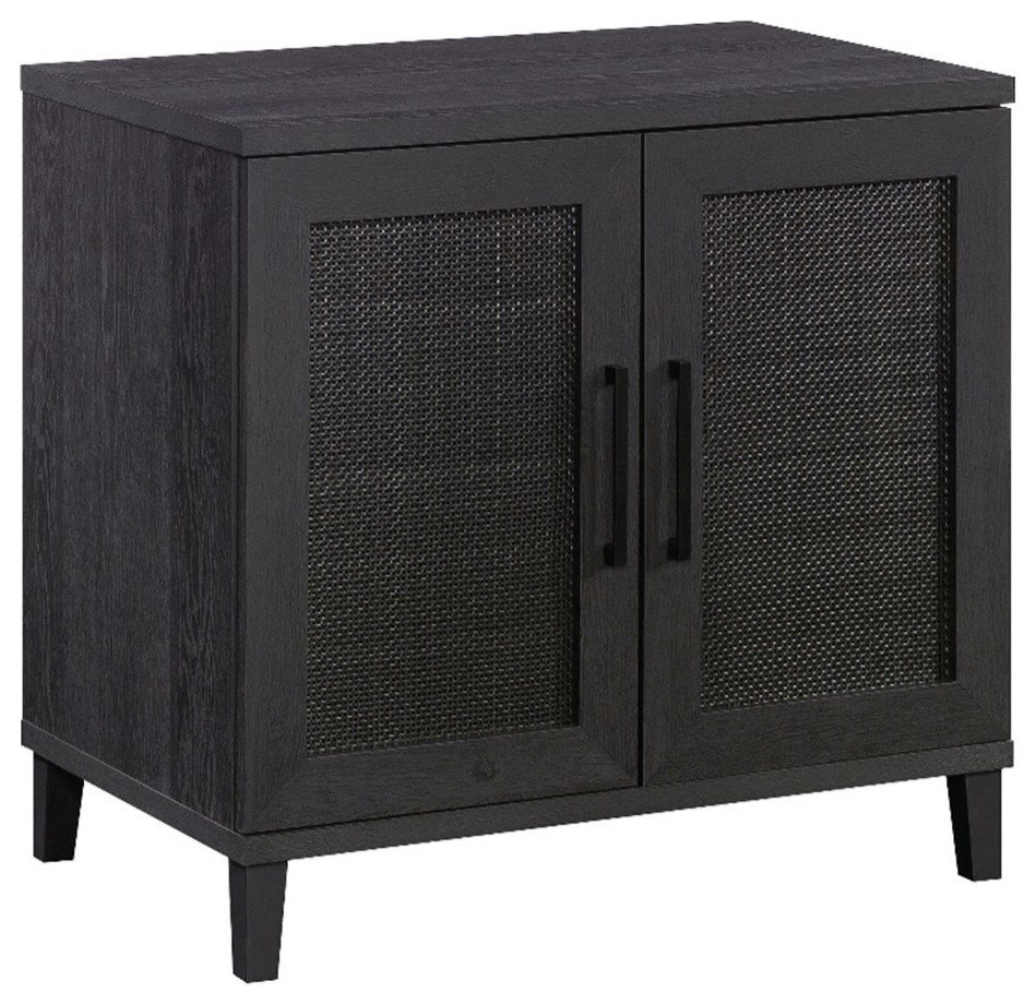 Pemberly Row Contemporary Engineered Wood Library Base in Raven Oak ...