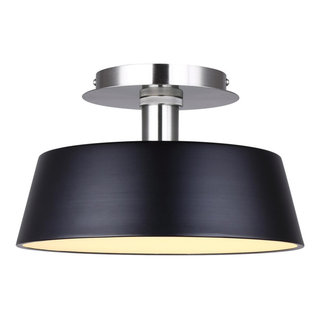 Jessa Flush Mount, Black and Brushed Nickel - Transitional - Flush ...