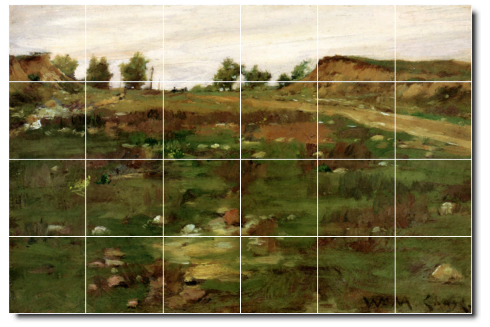 William Chase Country Painting Ceramic Tile Mural #394, 36" Wide x 24 ...