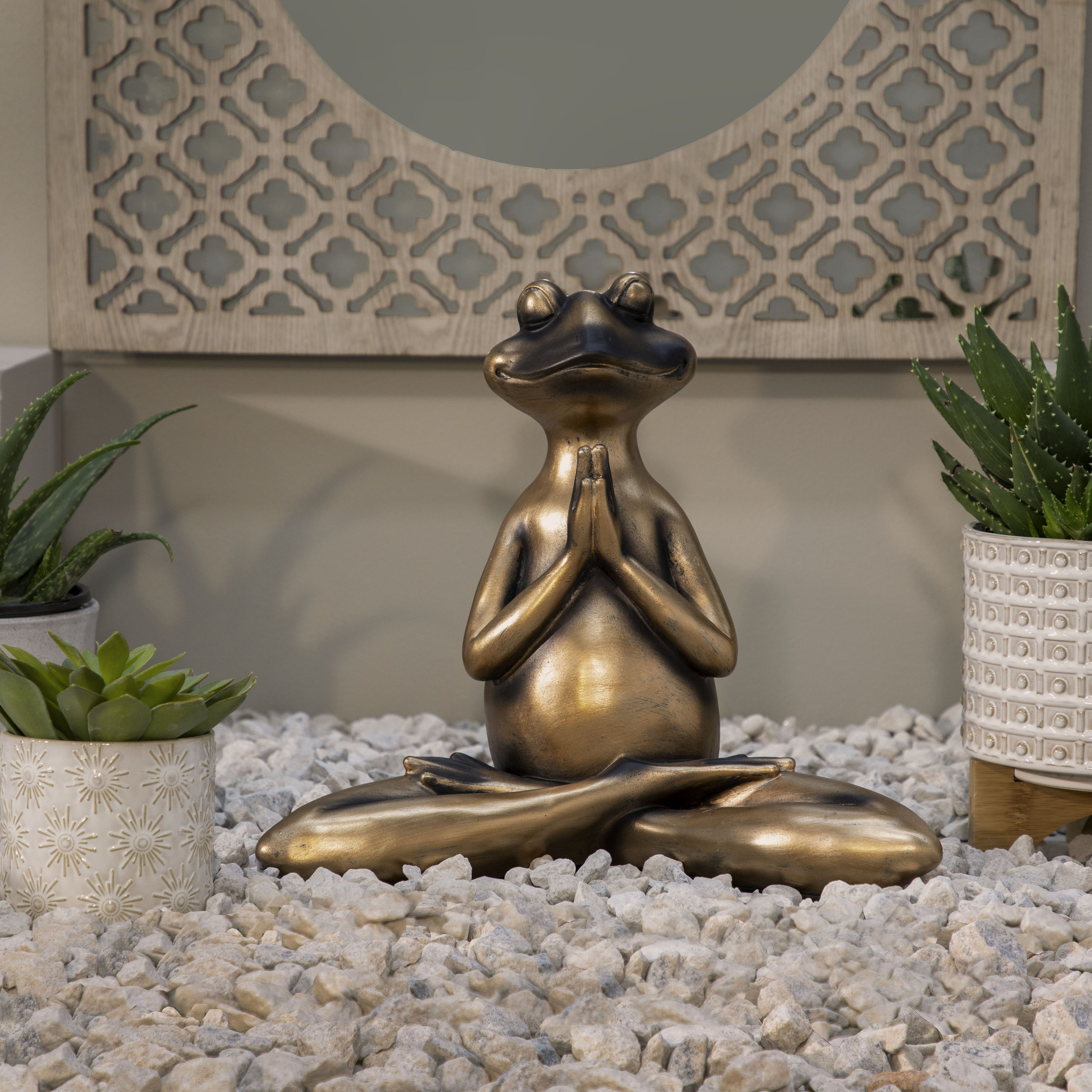 Sagebrook Home Copper Yoga Frog, Prayer Hands - Eclectic - Decorative ...