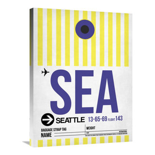 "SEA Seattle Luggage Tag 1" Fine Art Print, 24" x 32" - Modern - Prints ...