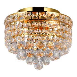 Luminous 2 Light Flush Mount With Gold Finish - Contemporary - Flush ...