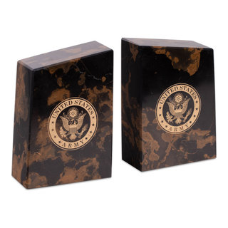US Army Seal Genuine Marble 6" Tall Pair Of Army Bookends ...