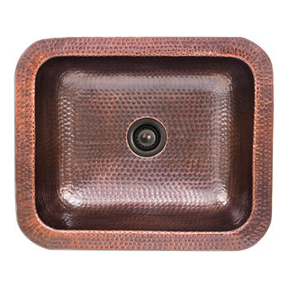 Nantucket REHC-2.5 Brightwork Home Hammered Copper Rectangle Bar Sink ...