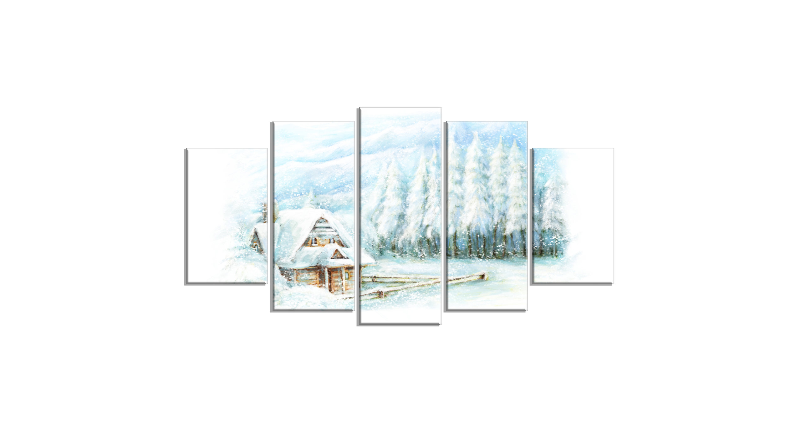 "Christmas Winter Happy Scene" Metal Wall Art, 60"x32" - Rustic - Metal ...