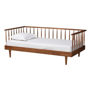 Agnese Ash Walnut Twin Size Daybed - Midcentury - Daybeds - by Baxton ...