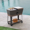 Sunjoy 80-Quart Outdoor Rolling Cooler Cart Patio Ice Chest - Modern ...