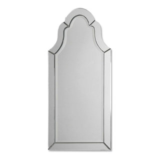 Uttermost Hovan Frameless Arched Mirror, 49"x26"x3.5" - Contemporary ...