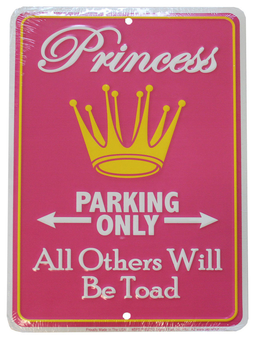 Princess Parking Sign, crown - Contemporary - Novelty Signs - by ...