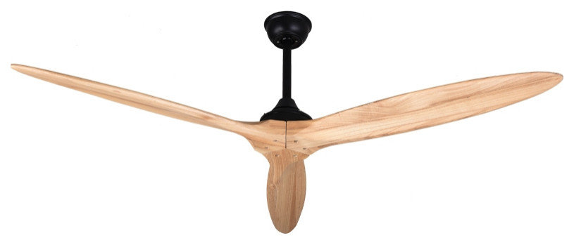 60" Modern Wooden Ceiling Fan with Remote Control - Transitional ...