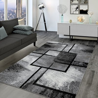 Artful Area Rug With Geometric Design, Gray Black, 2'x3'3 ...