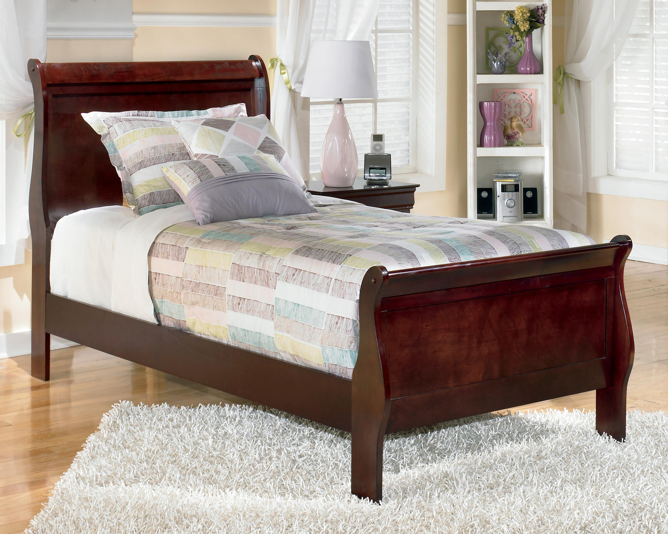 Alisdair Twin Sleigh Bed in Dark Brown FedEx/UPS - Traditional - Kids ...