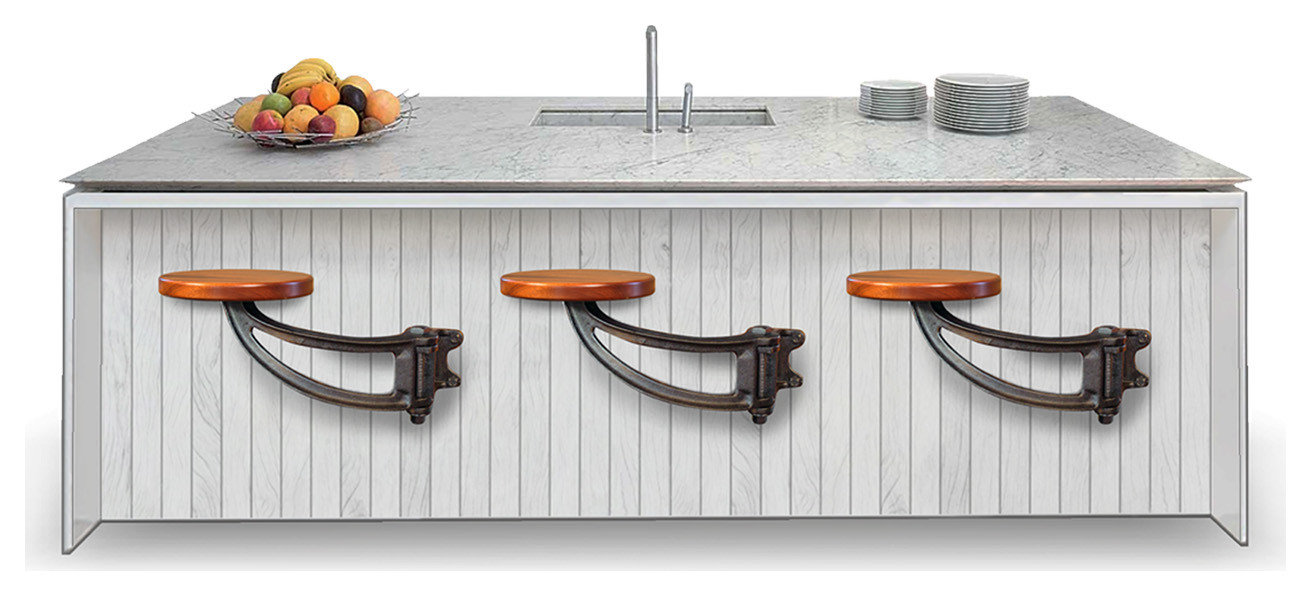 The Original Swing-Out Seat With Ipe - Industrial - Bar Stools And ...