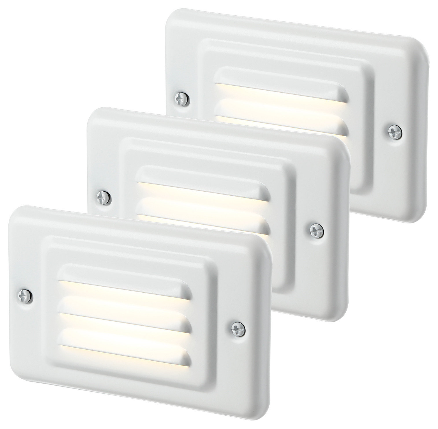 3 Pack LED Step Lights Indoor, Wall Mount Stair Lighting With Louver ...