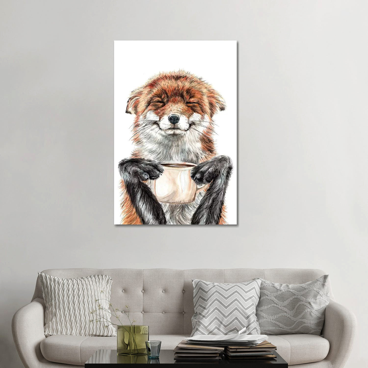Morning Fox by Holly Simental Art Print, 48"x32"x1.5" - Eclectic ...