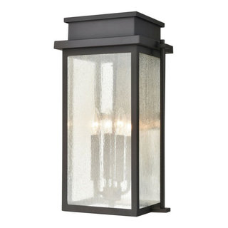 4 Light Outdoor Wall Sconce in Transitional Style - 20 Inches tall and ...